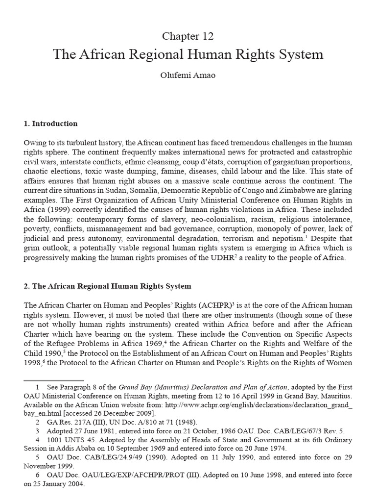 African Human Rights System | PDF | Human Rights | International Human ...