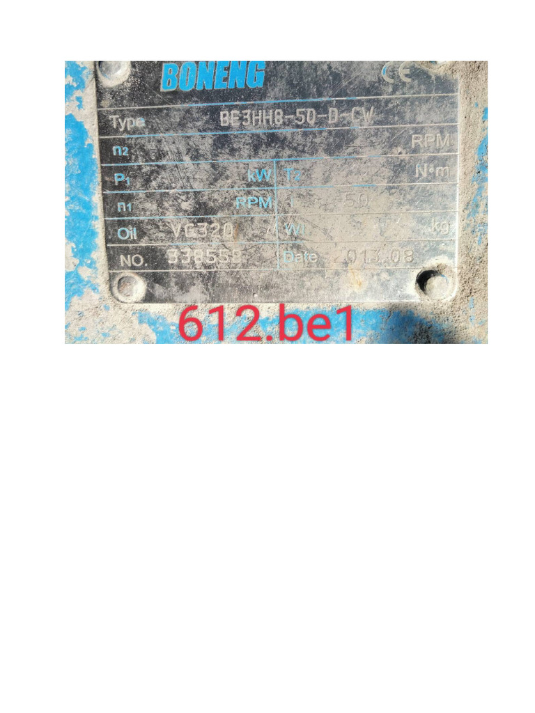 PR 4000001942 Gearbox Boneng 612BE1 | PDF