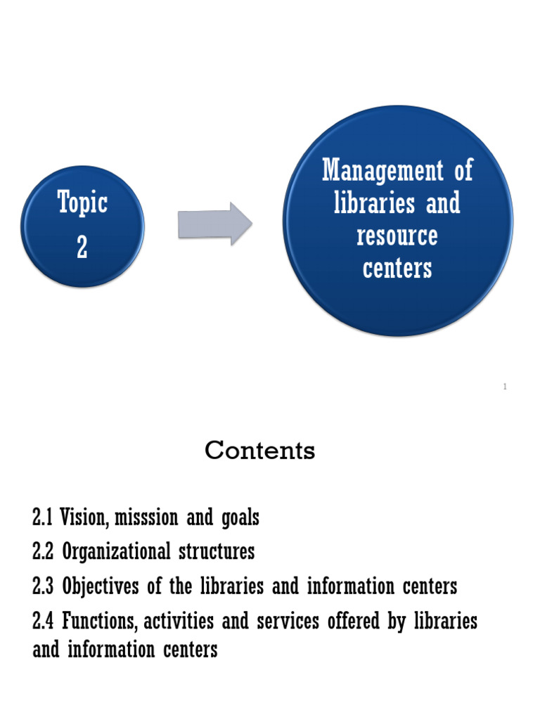 Imd315 Note 2 Management Of Libraries And Information Centers Pdf Goal Libraries