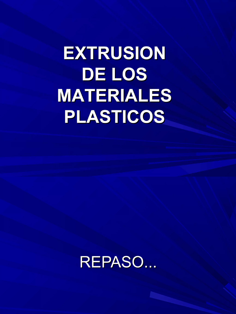 Curso de Extrusion II Compress | PDF