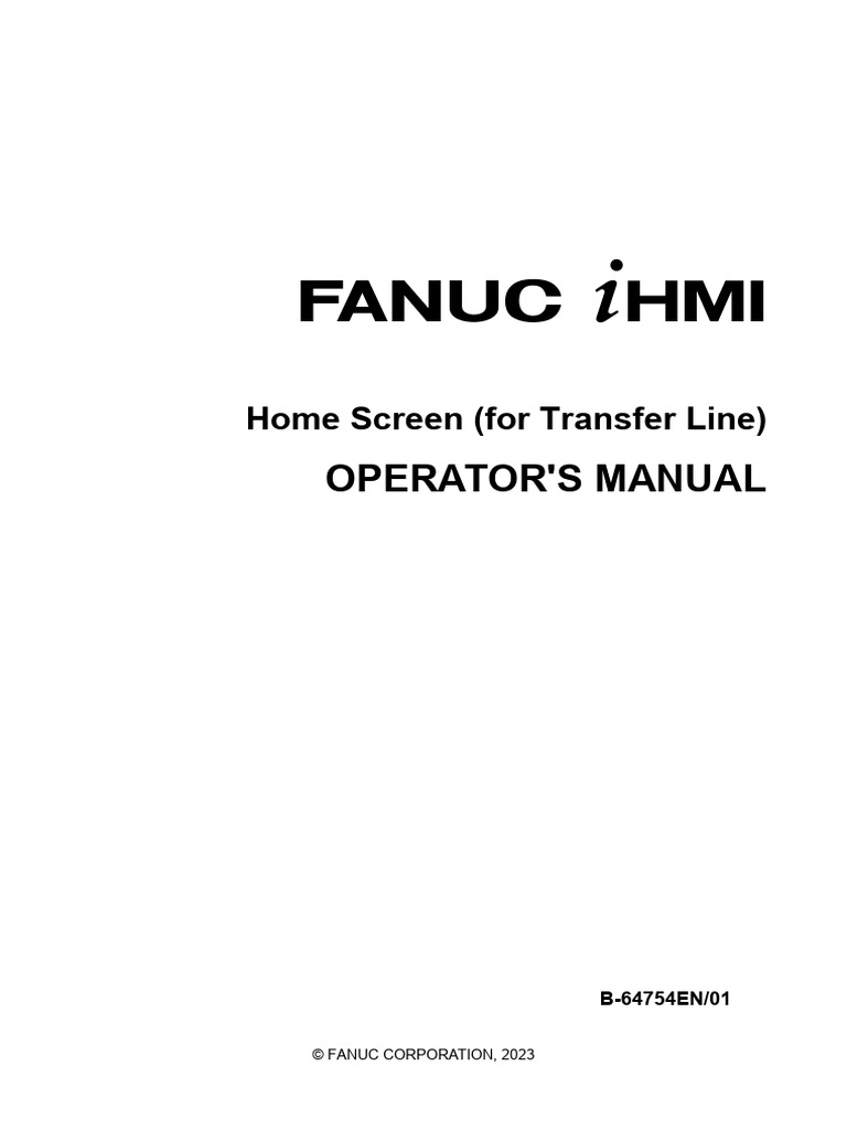 B-64754EN - 01 FANUC iHMI Home Screen OPERATOR | PDF | Computer Keyboard | Computer Architecture