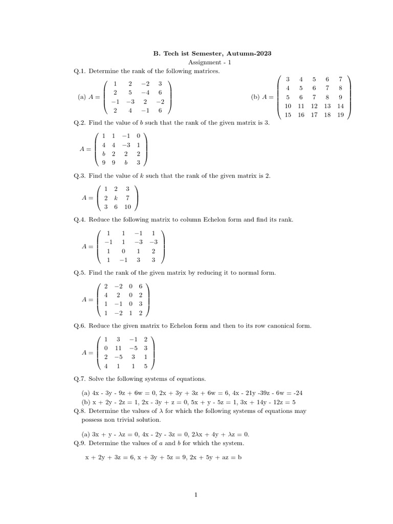 Assignment | PDF | Eigenvalues And Eigenvectors | Algebra Assignment | PDF | Eigenvalues And Eigenvectors | Algebra