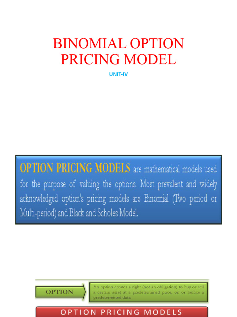 L.binomial Option Pricing Model | PDF