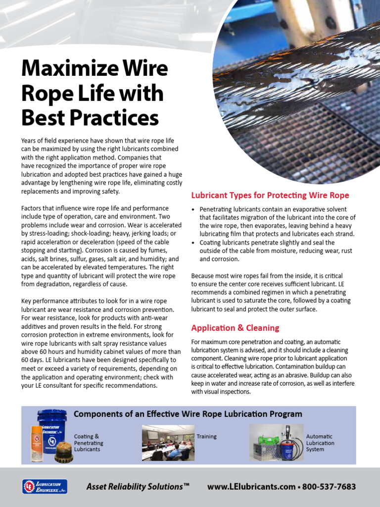 Wire Rope Brochure | Download Free PDF | Lubricant | Corrosion