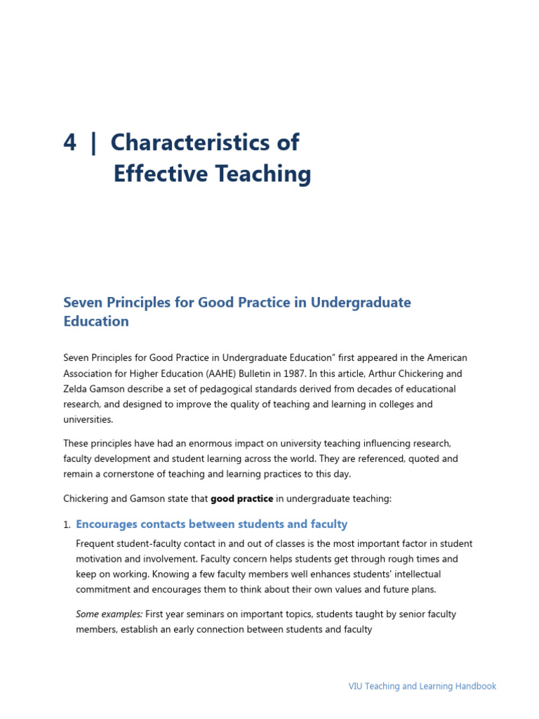 Seven Principles for Effective Teaching | PDF | Learning | Teachers