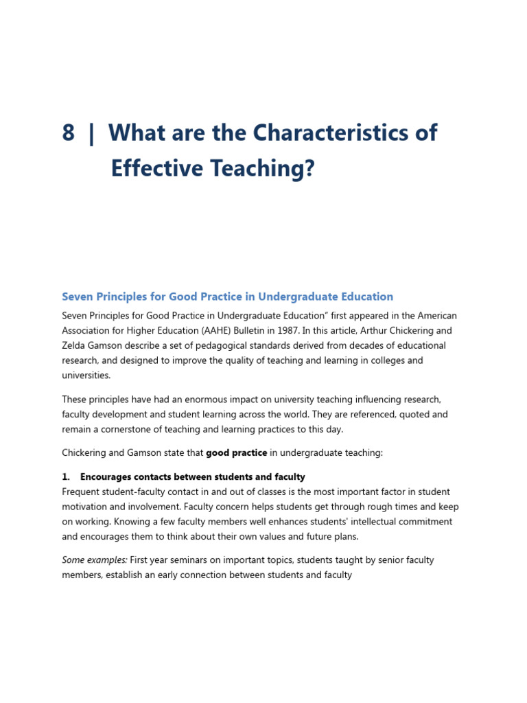 Chapter 8 What Are The Characteristics of Effective Teaching TL ...