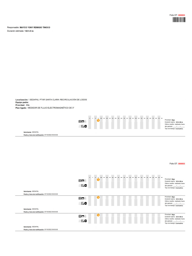 OTs 000003 | PDF | Calibración