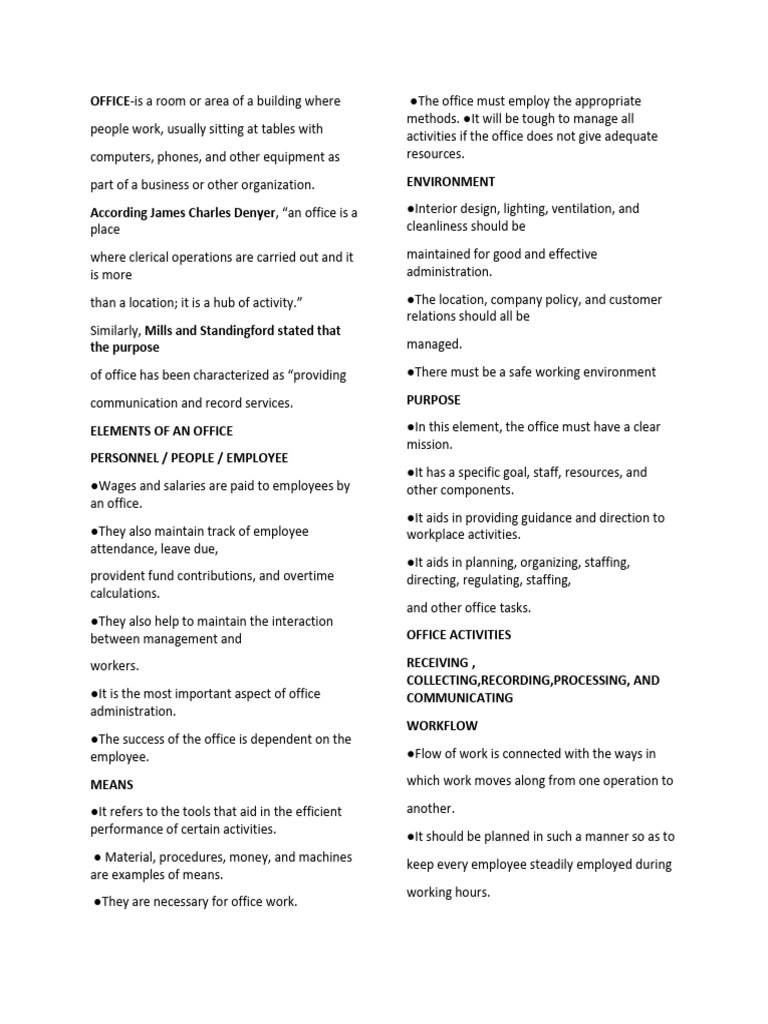 Essential Elements of Office Management | PDF | Employment | Cheque