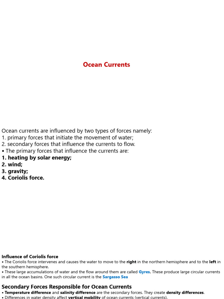 Understanding Ocean Currents Dynamics | PDF | Atlantic Ocean | Subtropics