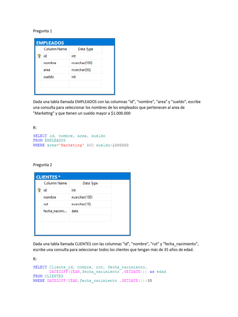 KIBERNUM Prueba Técnica SQL Resuelta | PDF