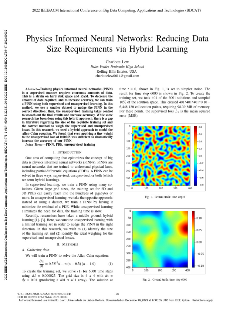 Physics Informed Neural Networks Reducing Data Size Requirements Via Hybrid Learning Pdf