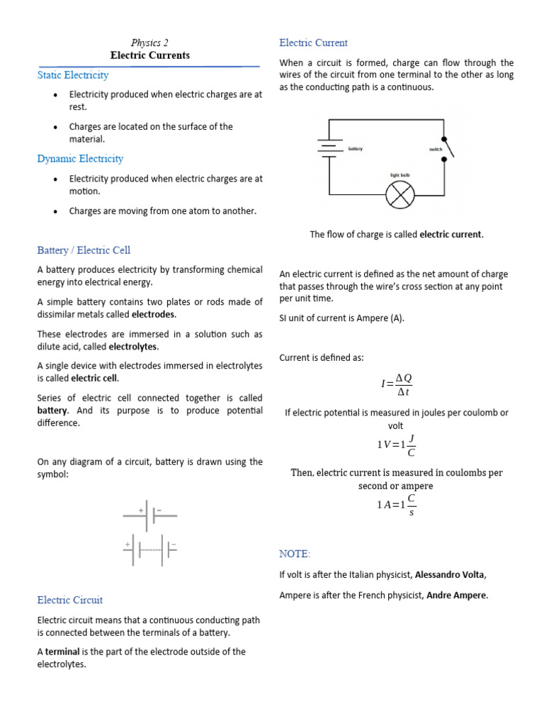 MODULE 1.5 PHYSICS Printed | PDF | Electric Current | Electrical ...