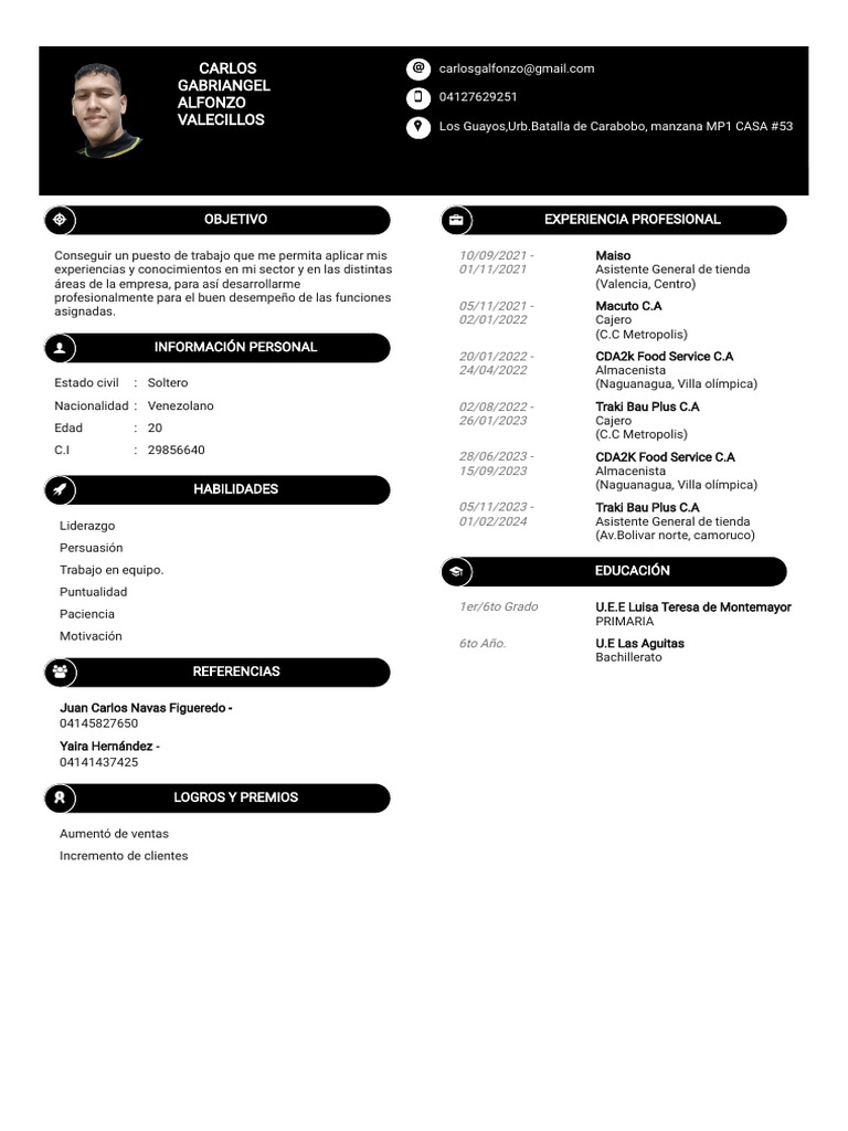 Currículum de Carlos Alfonzo | PDF