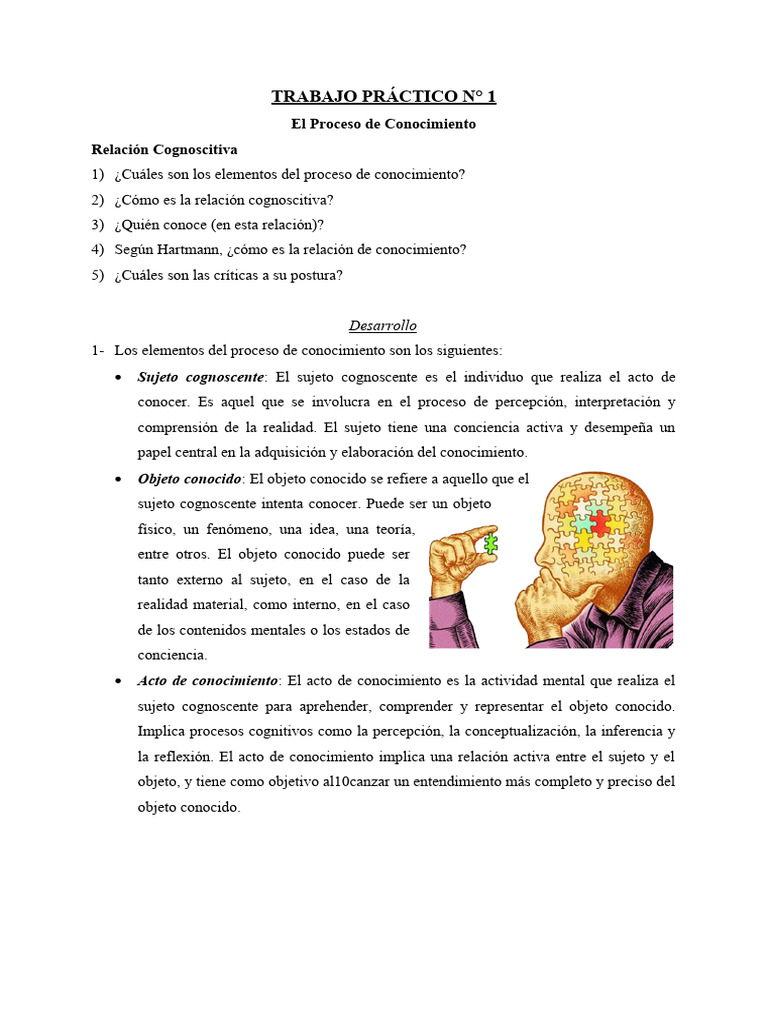TPL 1 - Proceso Del Conocimiento | PDF | Conocimiento | Percepción