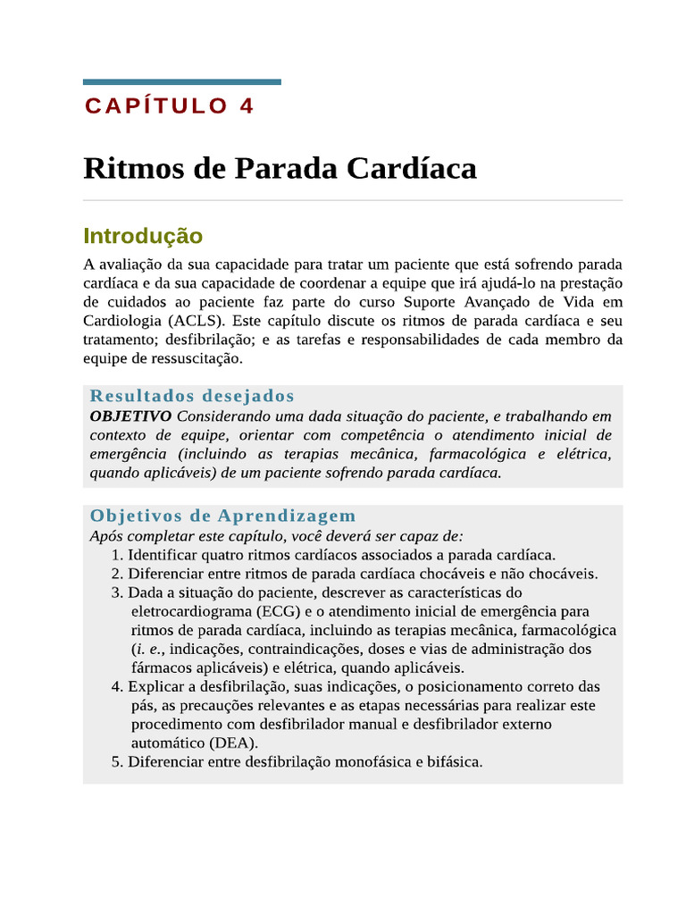 ACLS Ritmos de Parada Cardíaca | PDF