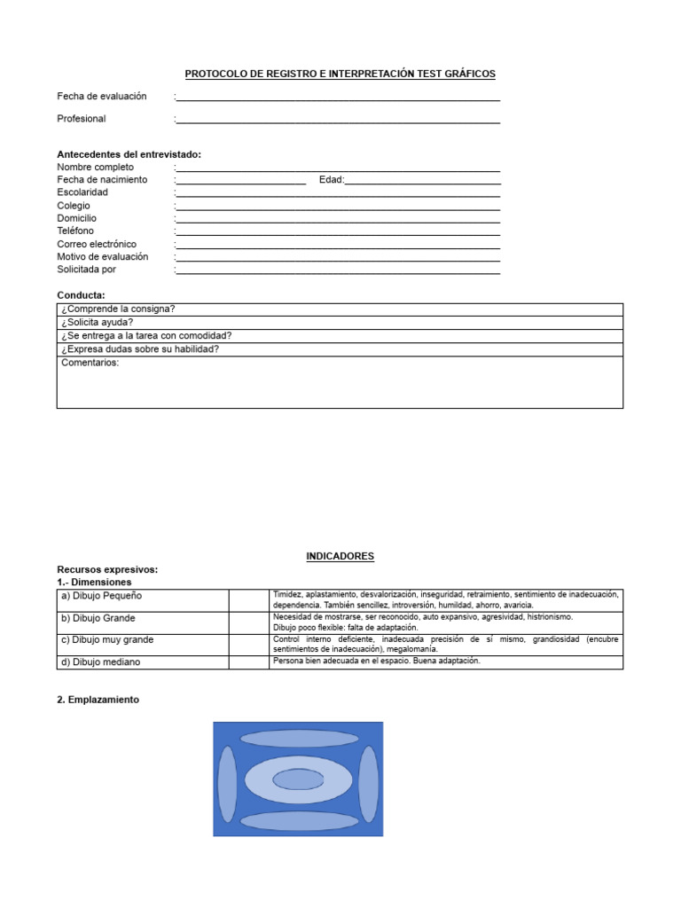 Protocolo de Registro e Interpretación Test Gráficos | PDF | Ansiedad ...