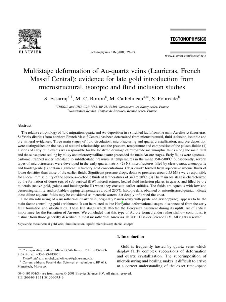 evidence for late gold introduction from microstructural, isotopic and ...