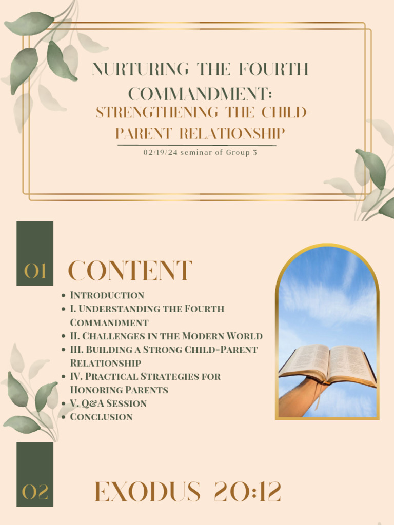 Nurturing The Fourth Commandment Strengthening The Child-Parent ...