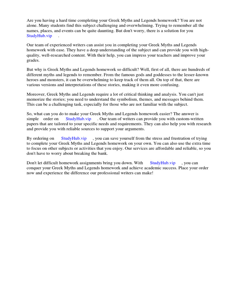 Greek Myths and Legends Homework | PDF | Twelve Olympians | Deities