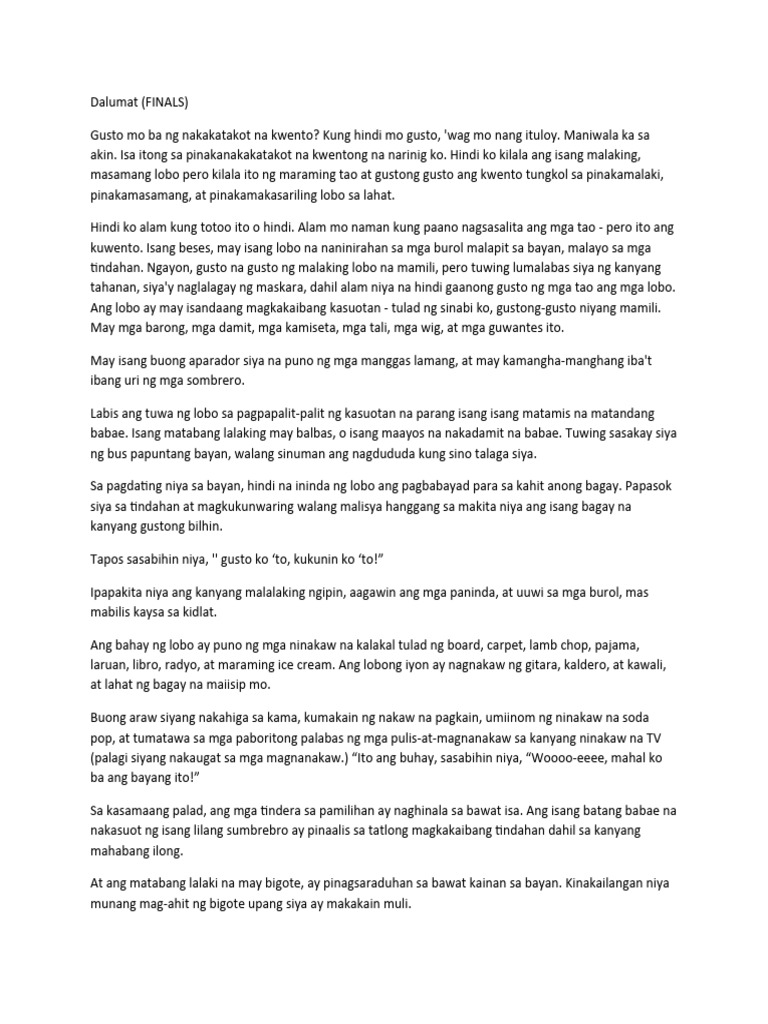 Dalumat (FINALS) | PDF