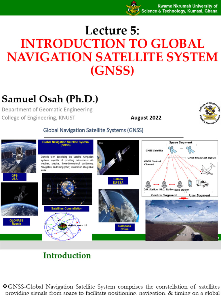GE186 - Lecture 5-Introduction To GNSS1 | PDF | Global Positioning ...