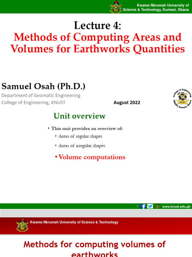 GE186 - Lecture 4b-Areas & Volumes | PDF | Area | Volume