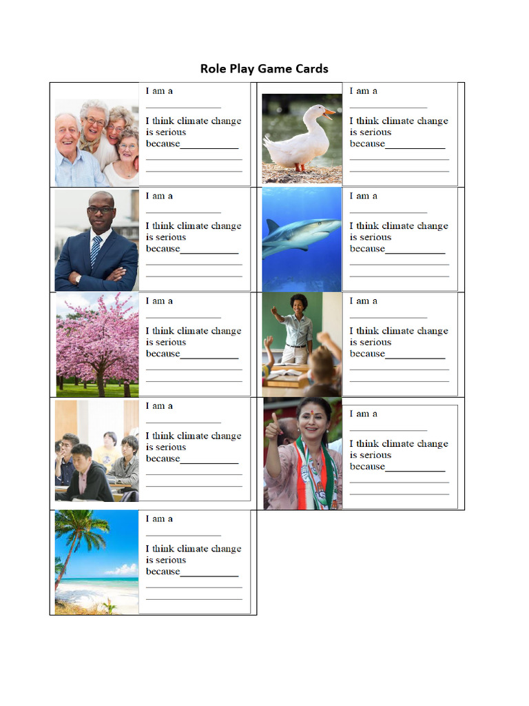 Role Play Game Cards | PDF | Games & Activities