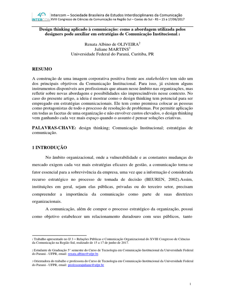 Design Thinking e Comunicação Institucional | PDF | Design Thinking ... Design Thinking e Comunicação Institucional | PDF | Design Thinking ...