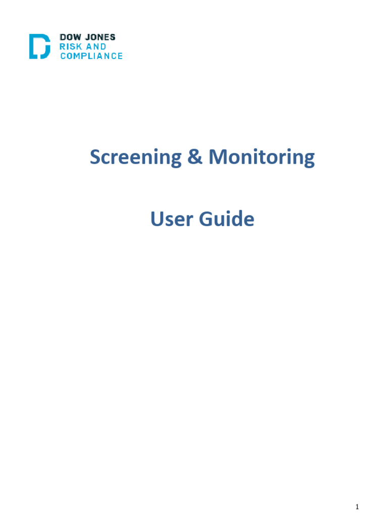 Screening & Monitoring User Guide Dow Jones | PDF | User (Computing) | Computer File