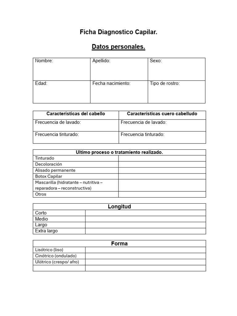 Ficha Diagnostico Capilar Pdf