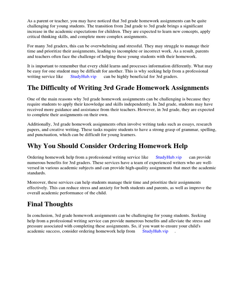 3rd Grade Homework Assignments | PDF | Homework | Worksheet