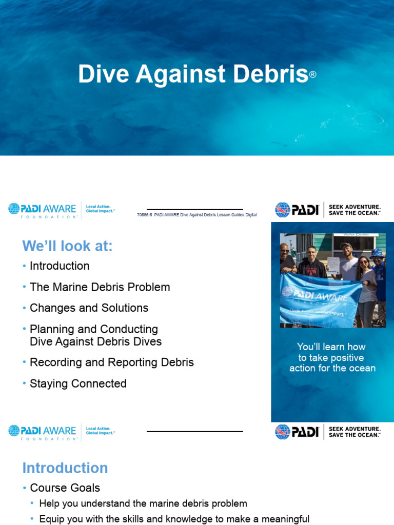 70556-5 PADI AWARE Dive Against Debris Lesson Guide Digital - 0 | PDF ...