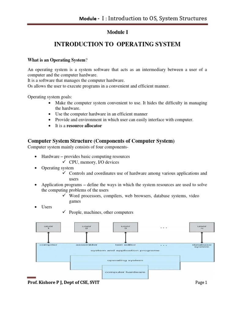 Module 1 | PDF | Operating System | Computer Data Storage