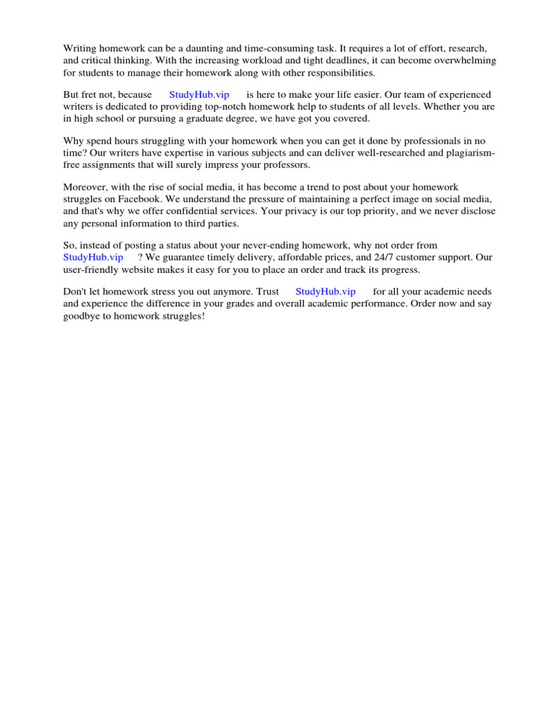 Homework Facebook Status | PDF | Homework | Educational Technology