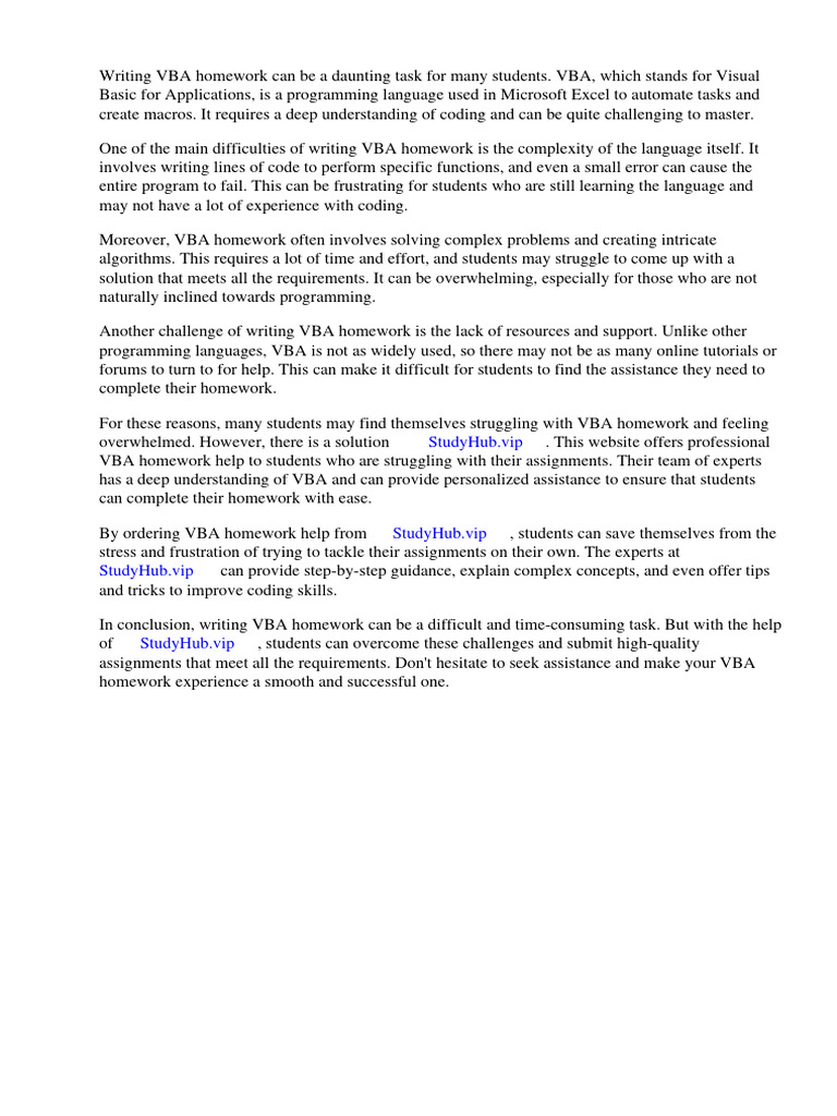 Vba Homework | PDF | Microsoft Excel | Visual Basic For Applications
