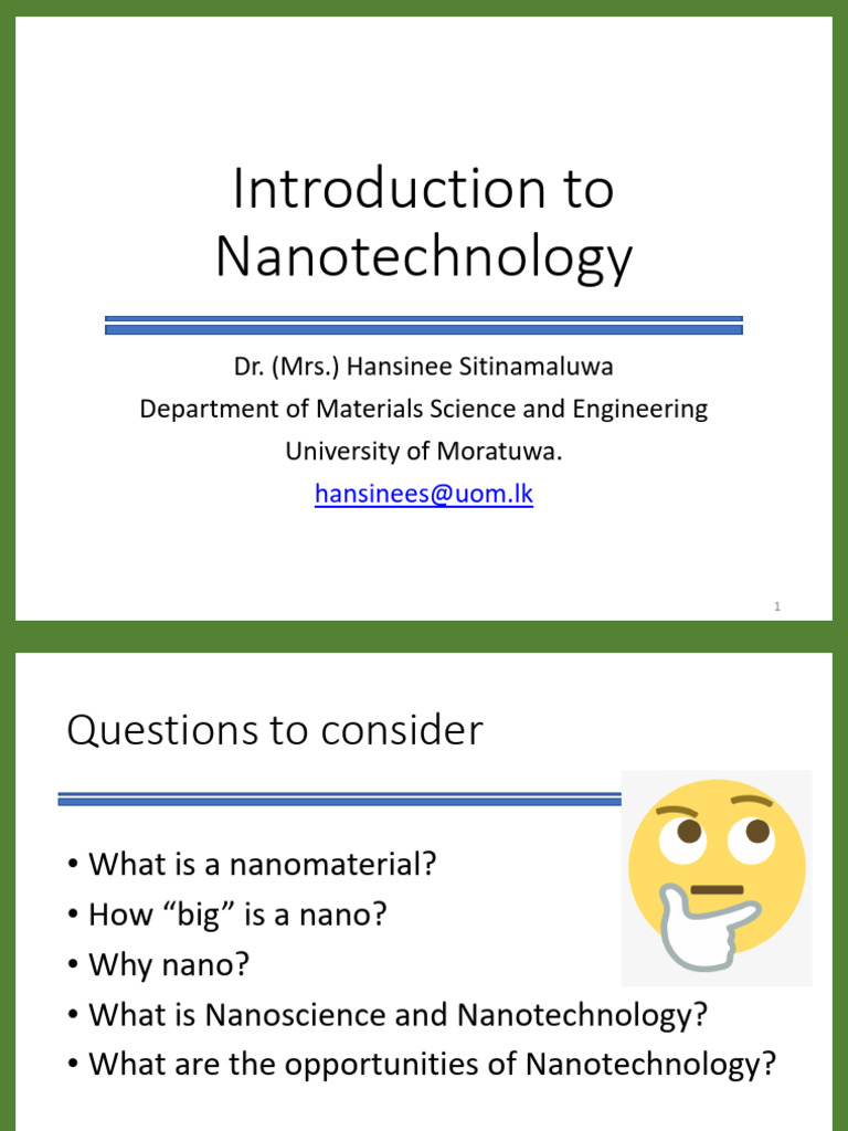 MT1023-Introduction to Nanotechnology | PDF | Nanotechnology ... MT1023-Introduction to Nanotechnology | PDF | Nanotechnology ...