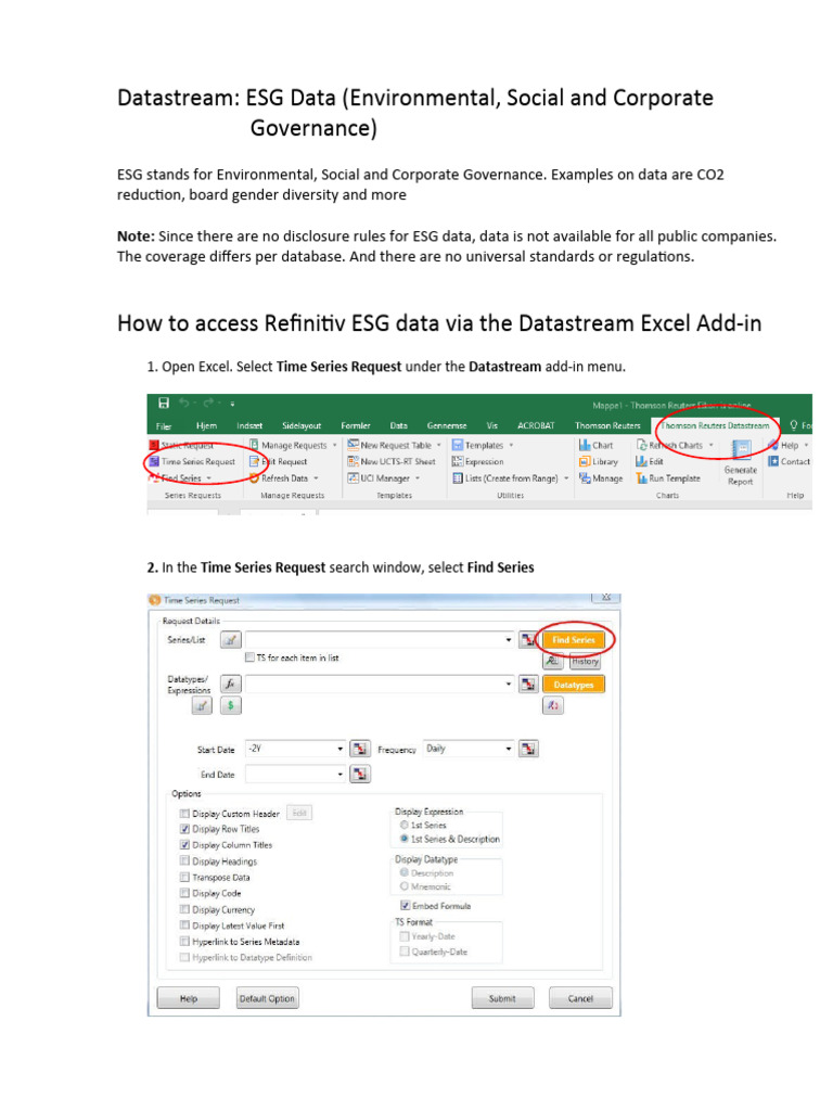 Datastream - How To Search For ESG Data - July 2022 | PDF | Software Engineering | Software