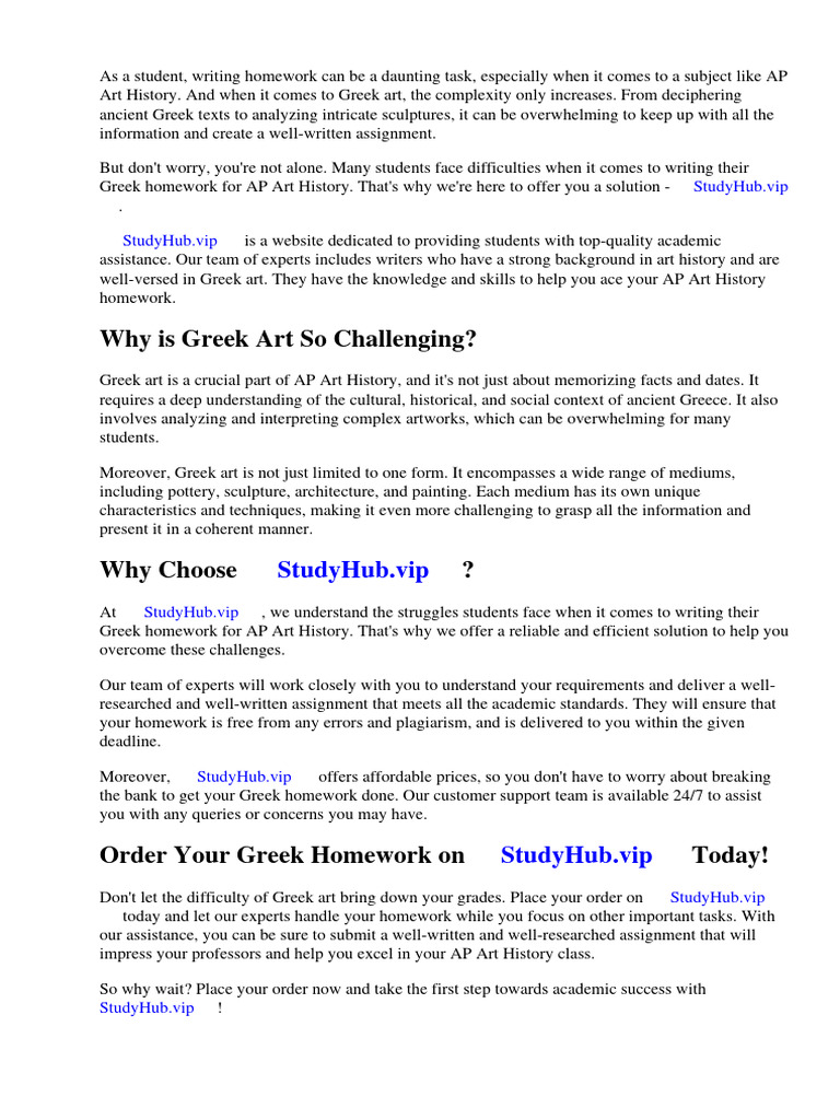 Greek Homework AP Art History | PDF | Ancient Greece | Dances