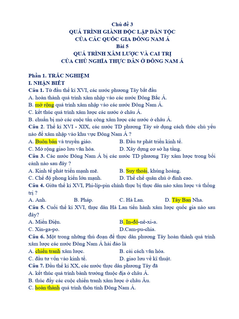 Đề, Đa Tn Và Tl Hsg 11 Chủ Đề 3,4 | PDF