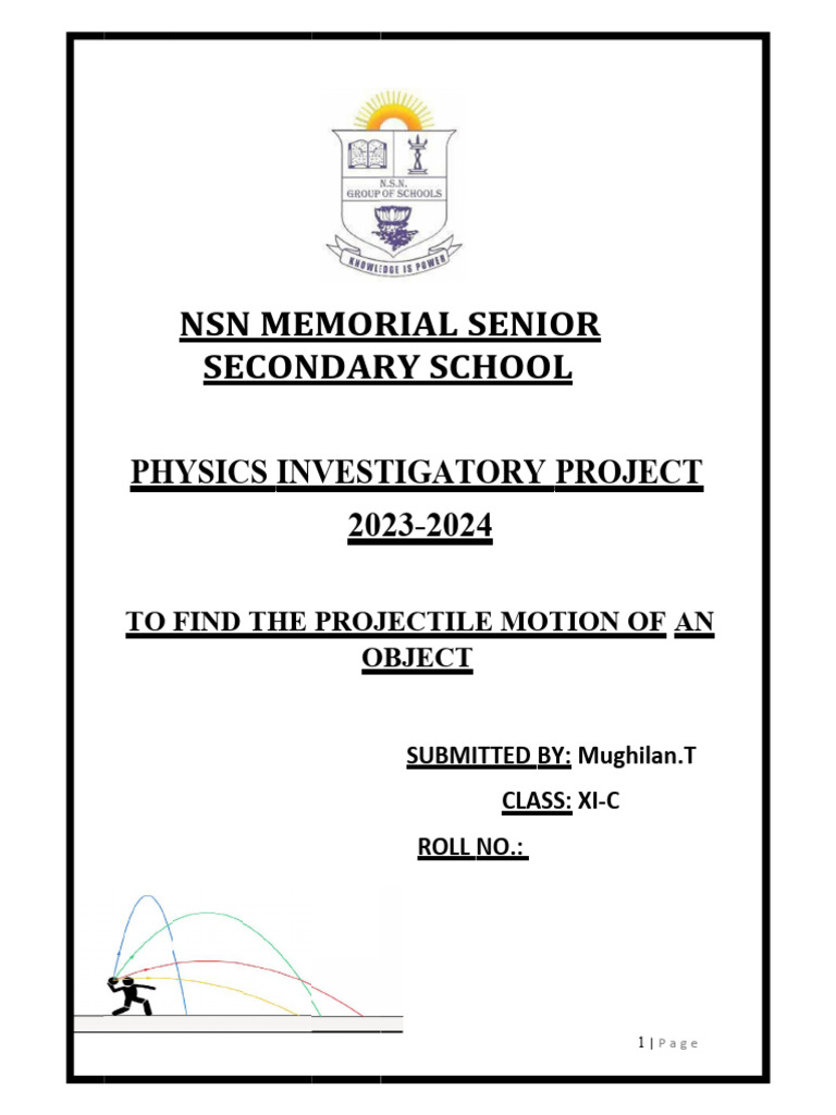 Projectile Motion Project | PDF | Trajectory | Projectiles