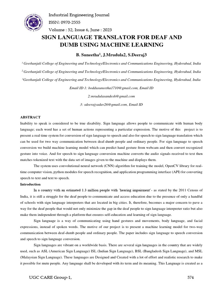 75_online | PDF | American Sign Language | Speech Recognition