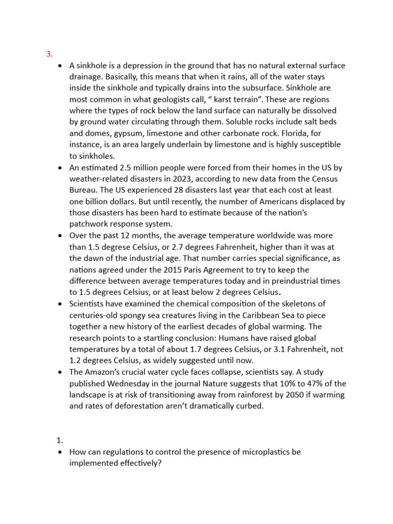 BT TACN Week 1 | PDF | Sinkhole | Air Pollution