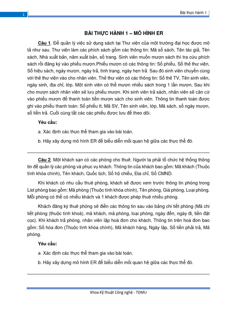 Bai Tap - Erd - C2 | PDF