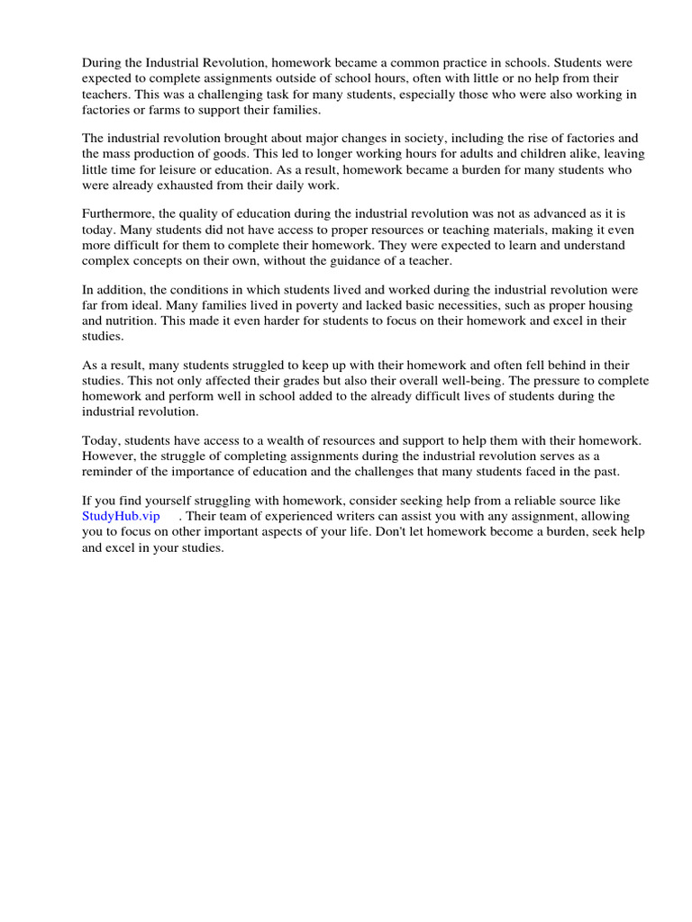 Industrial Revolution Homework | PDF | Industrial Revolution | Spinning ...