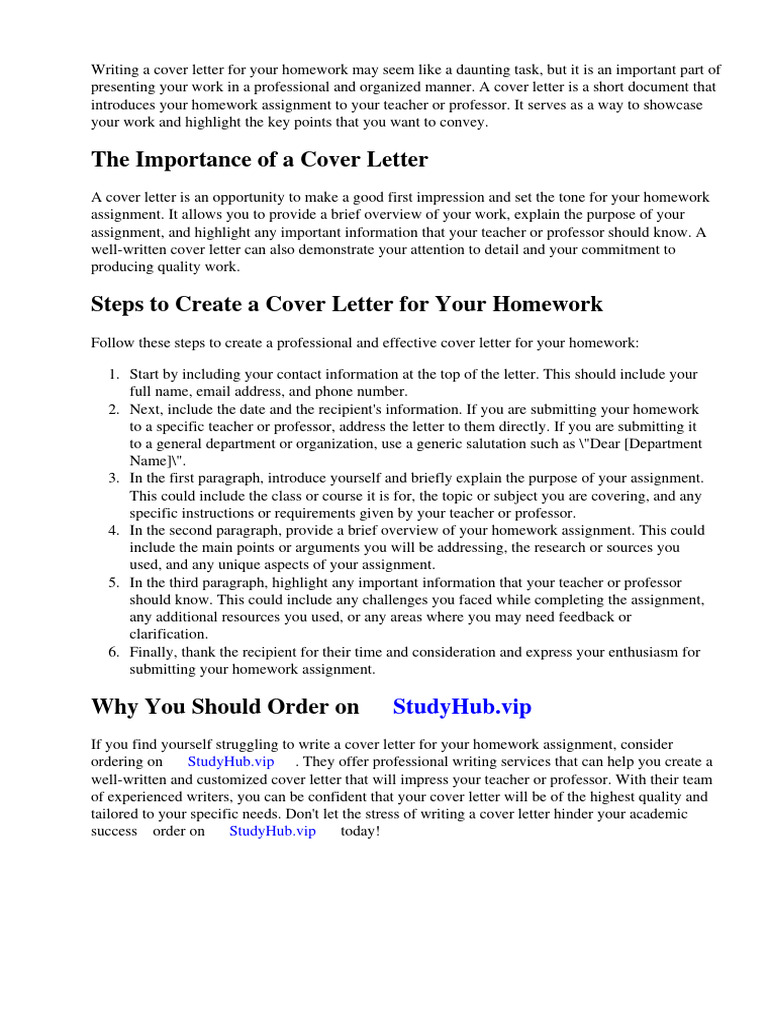 How to Make a Cover Letter for Homework | PDF | Résumé | Experience
