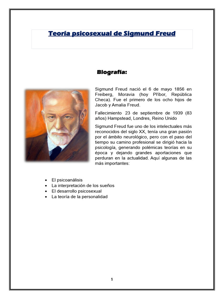 Las 5 Etapas Del Desarrollo Psicosexual de Sigmund Freud. | PDF | Sigmund Freud | Conceptos ...