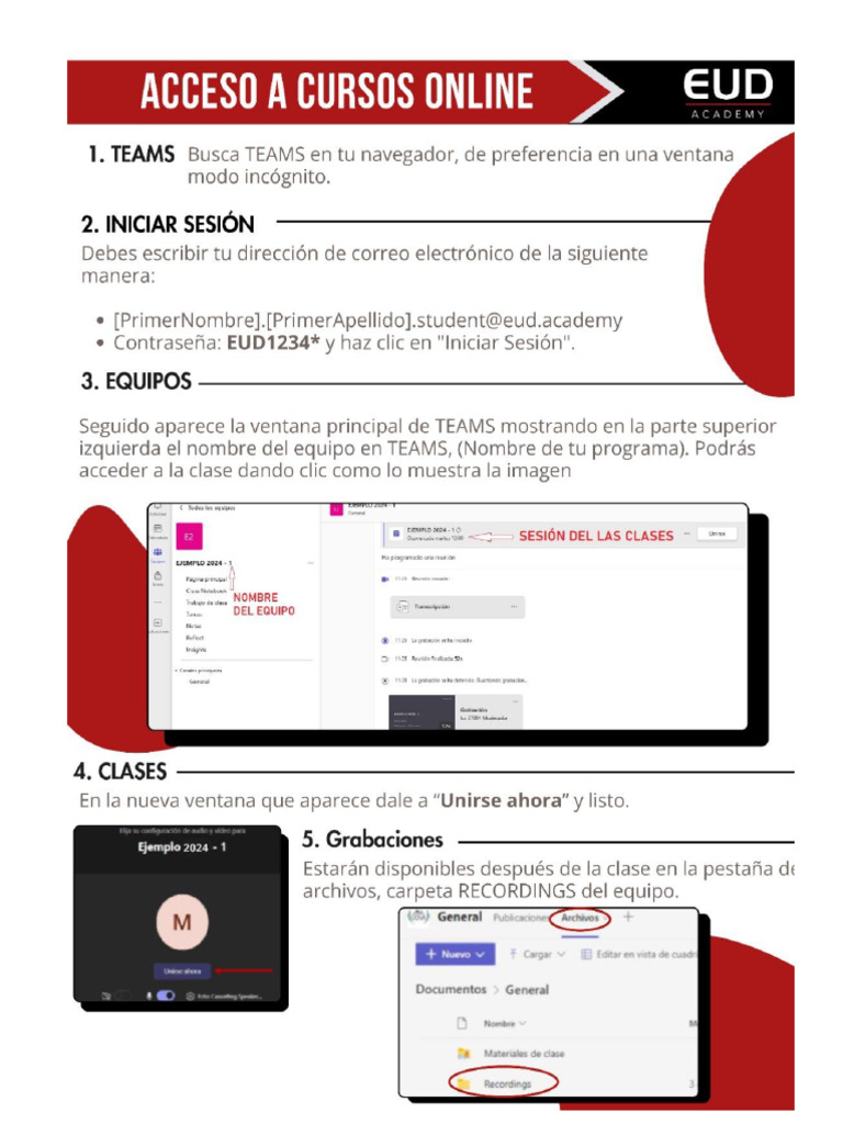 ACCESO A CURSOS ONLINE EUD ACADEMY (1) | PDF