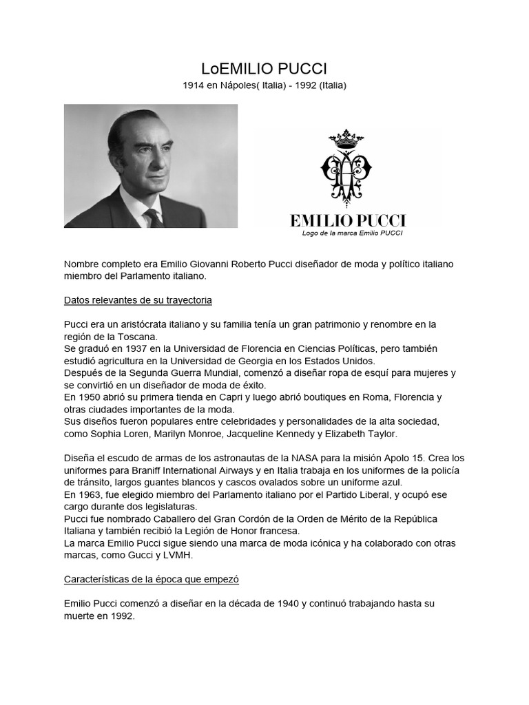 Emilio Pucci | PDF | Moda | Ropa