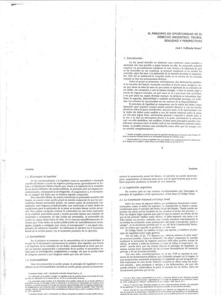 2 Cafferata Nores, J. Legalidad y Oportunidad | PDF