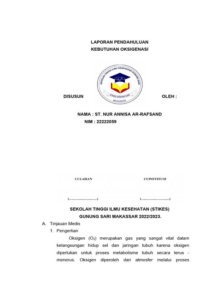 Kebutuhan Oksigenasi dan Faktor Pengaruhnya | PDF | Ilmu Sosial ...